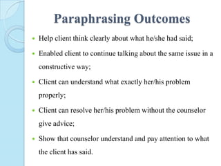 Skills in Counseling | PPT