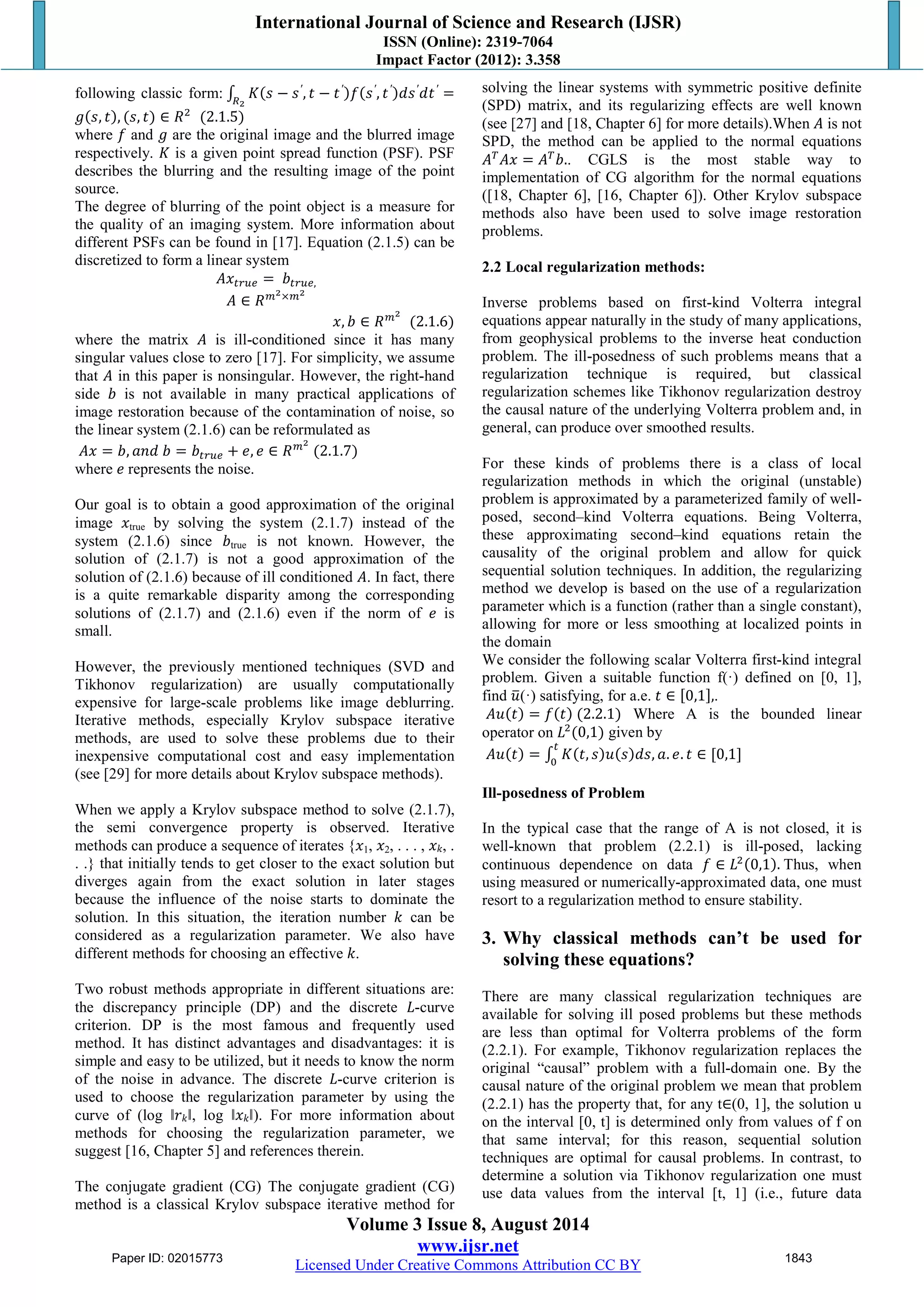 Regularization Methods to Solve | PDF