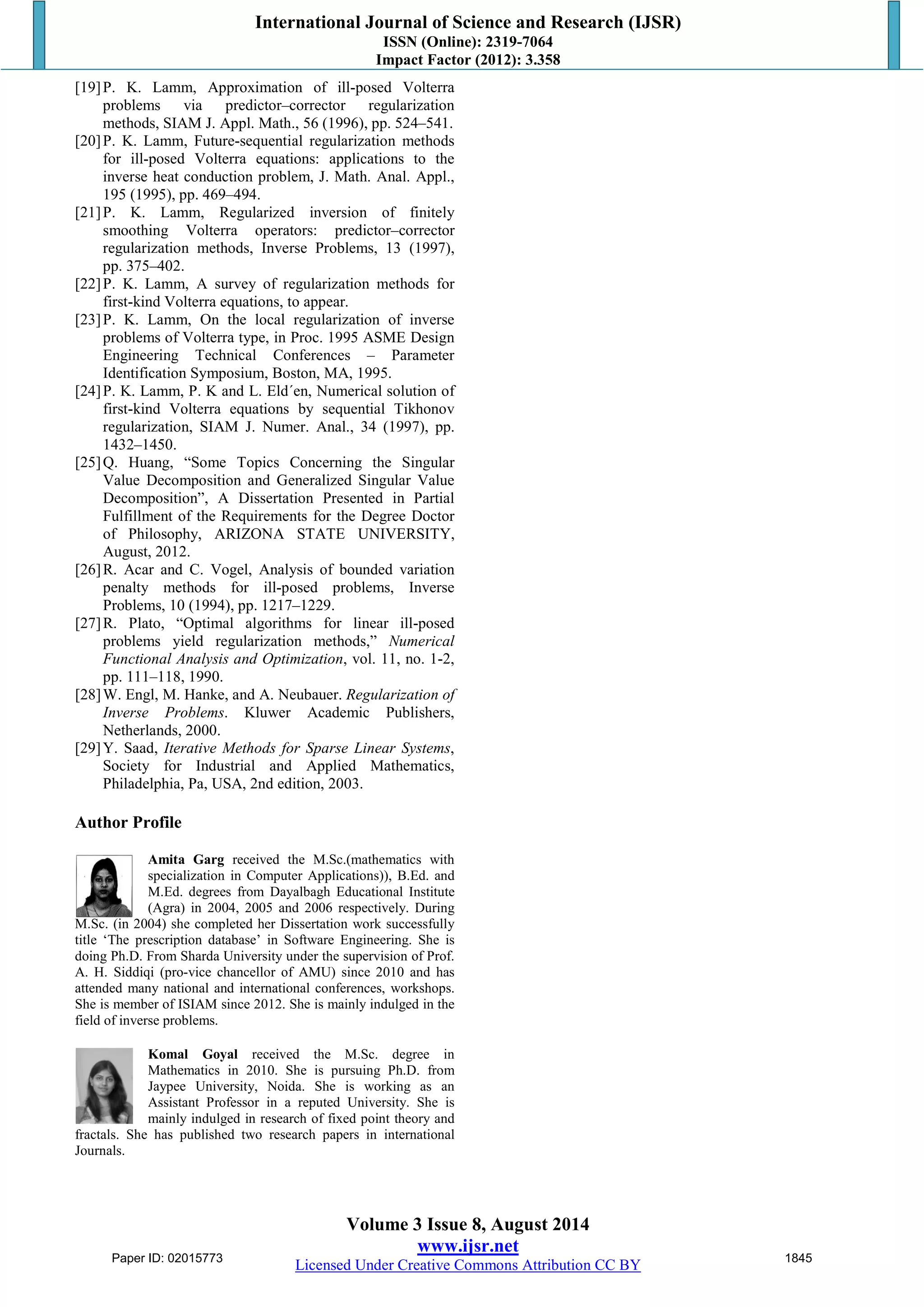 Regularization Methods to Solve | PDF