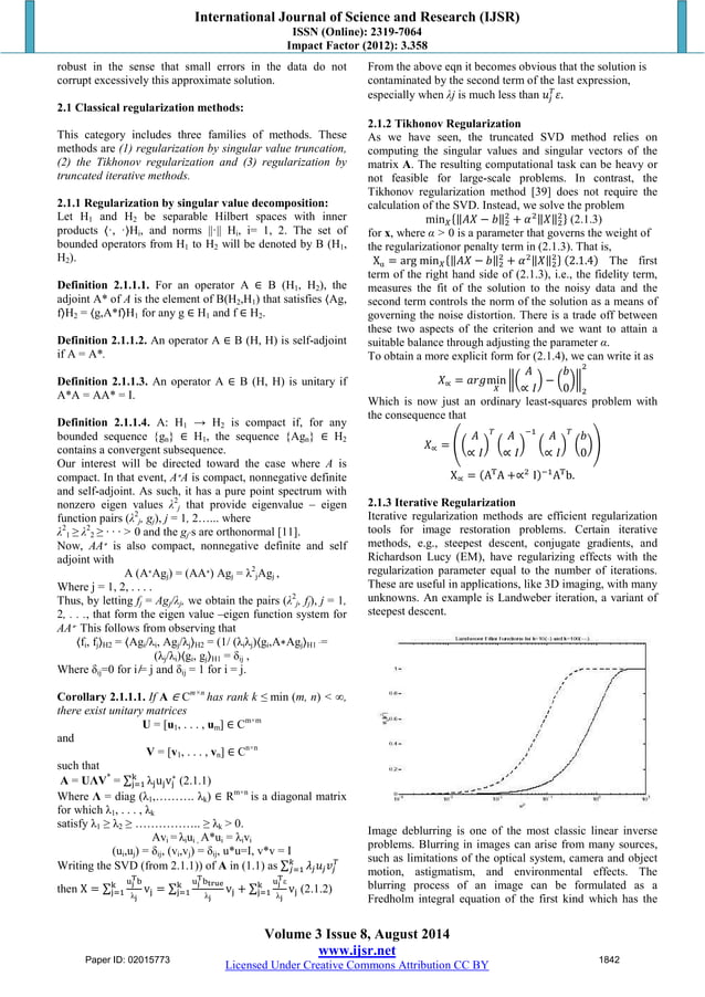 Regularization Methods to Solve | PDF