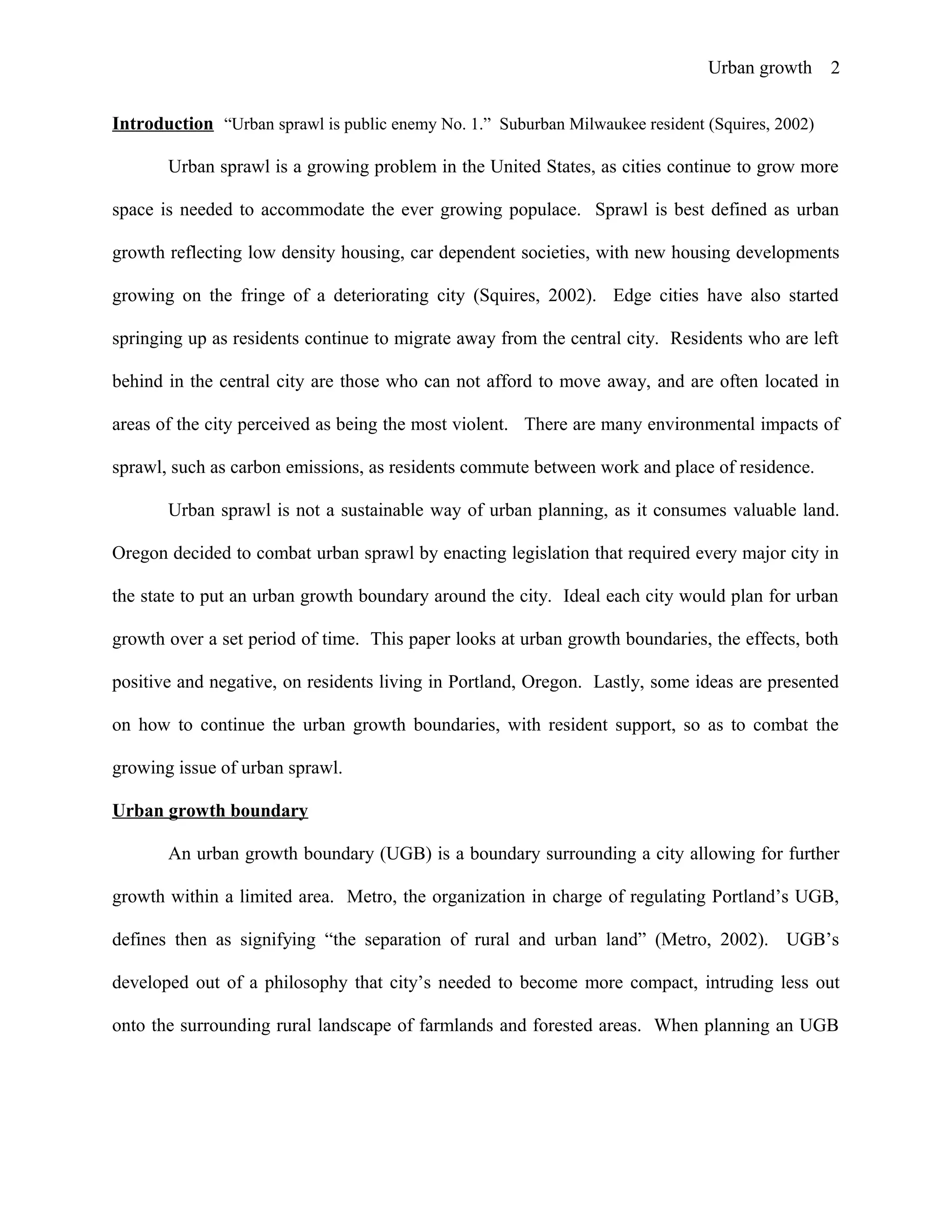 Urban growth boundary paper | DOC