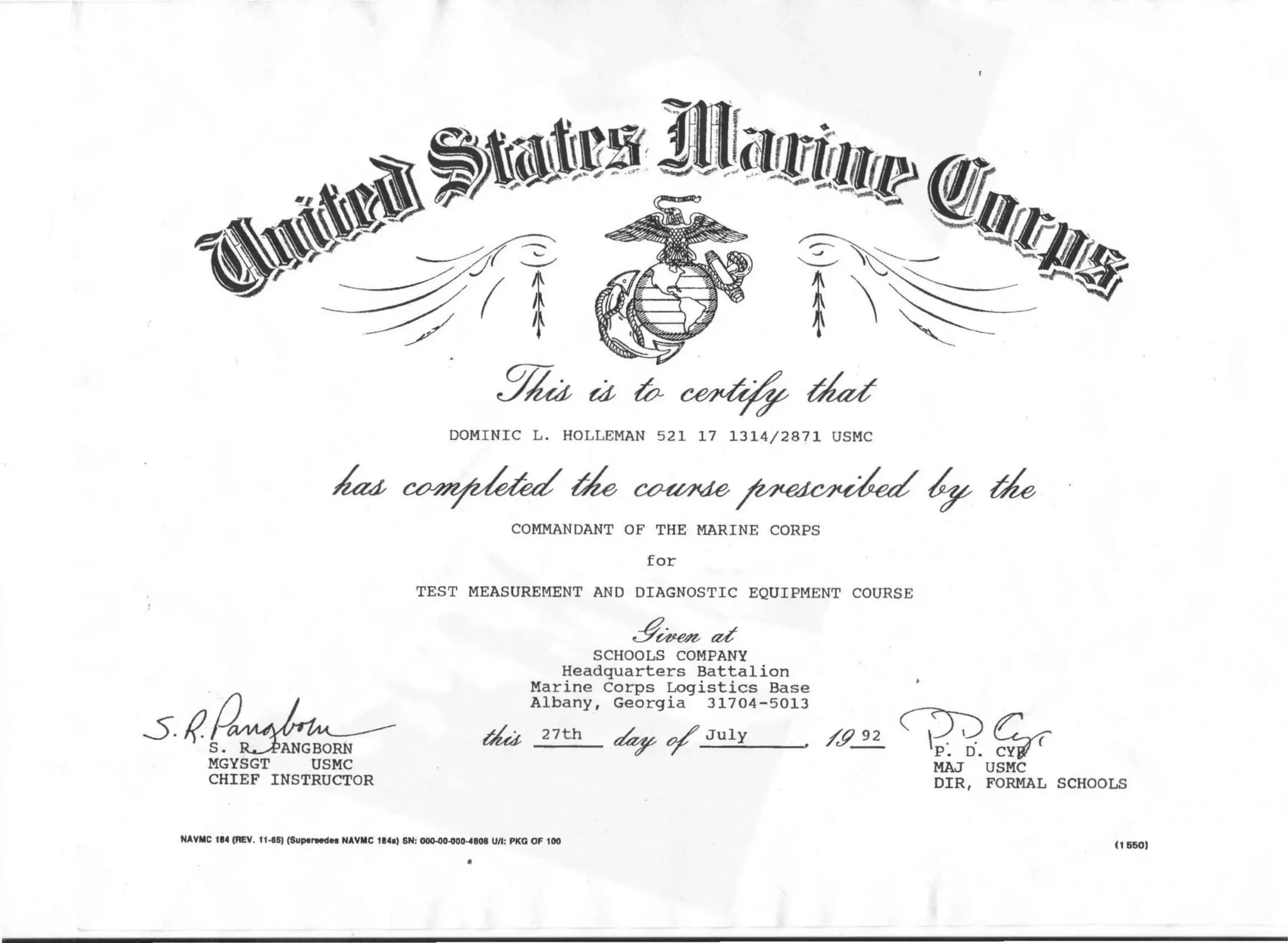 TMDE Certificate | PDF