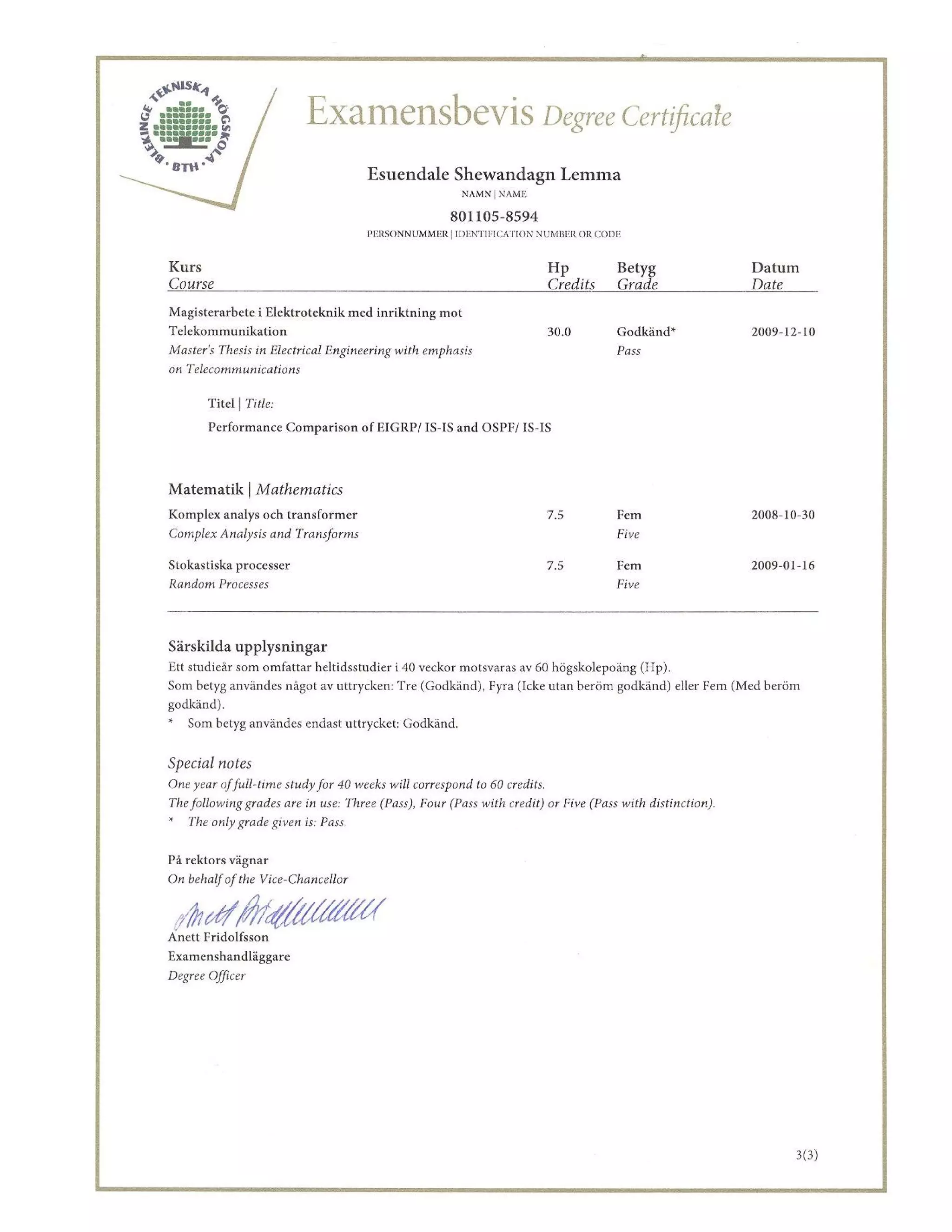 MSc degree certificate | PDF