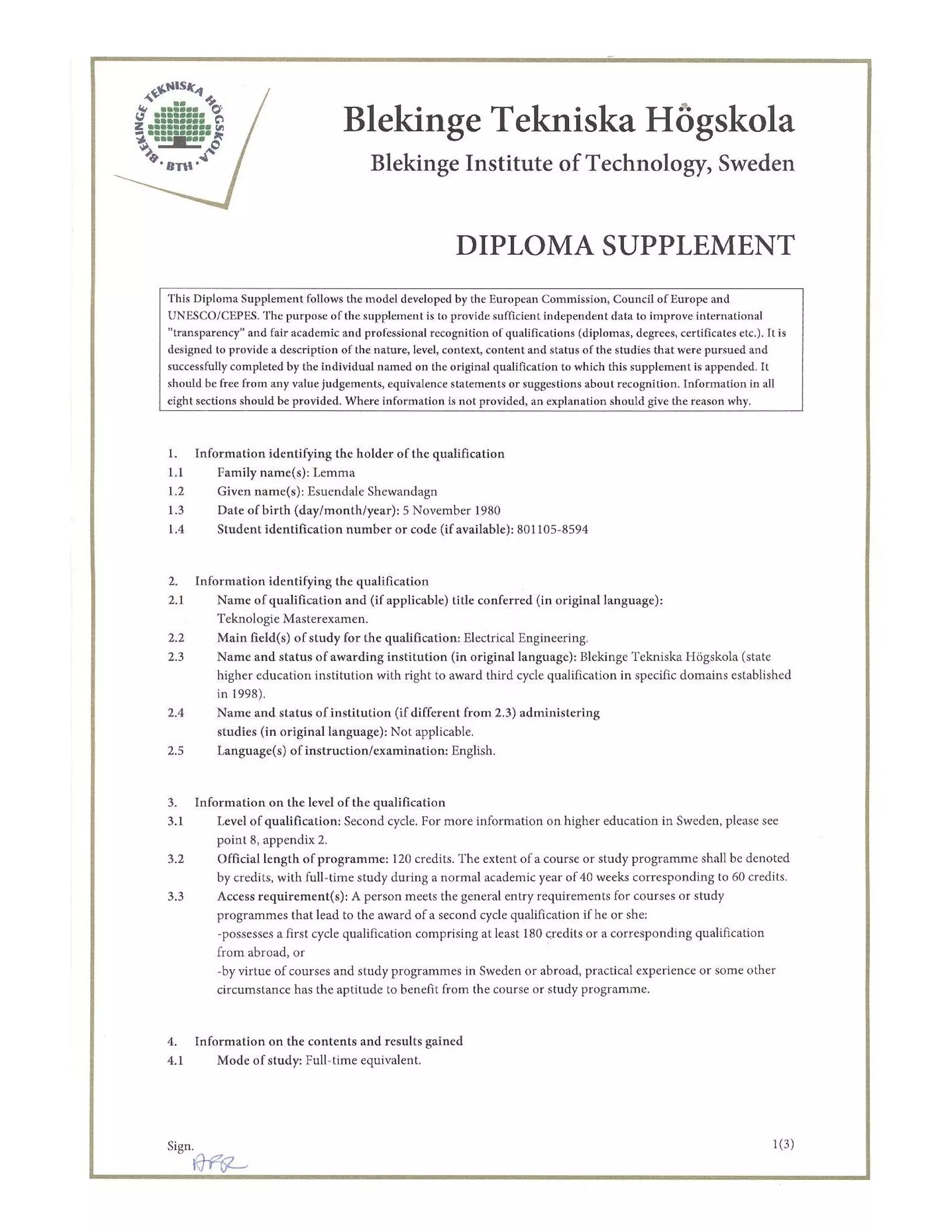 MSc degree certificate | PDF