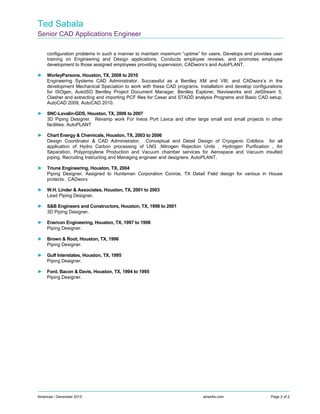 Sr CAD App Engr - Dec 2015 | PDF | Technology & Computing