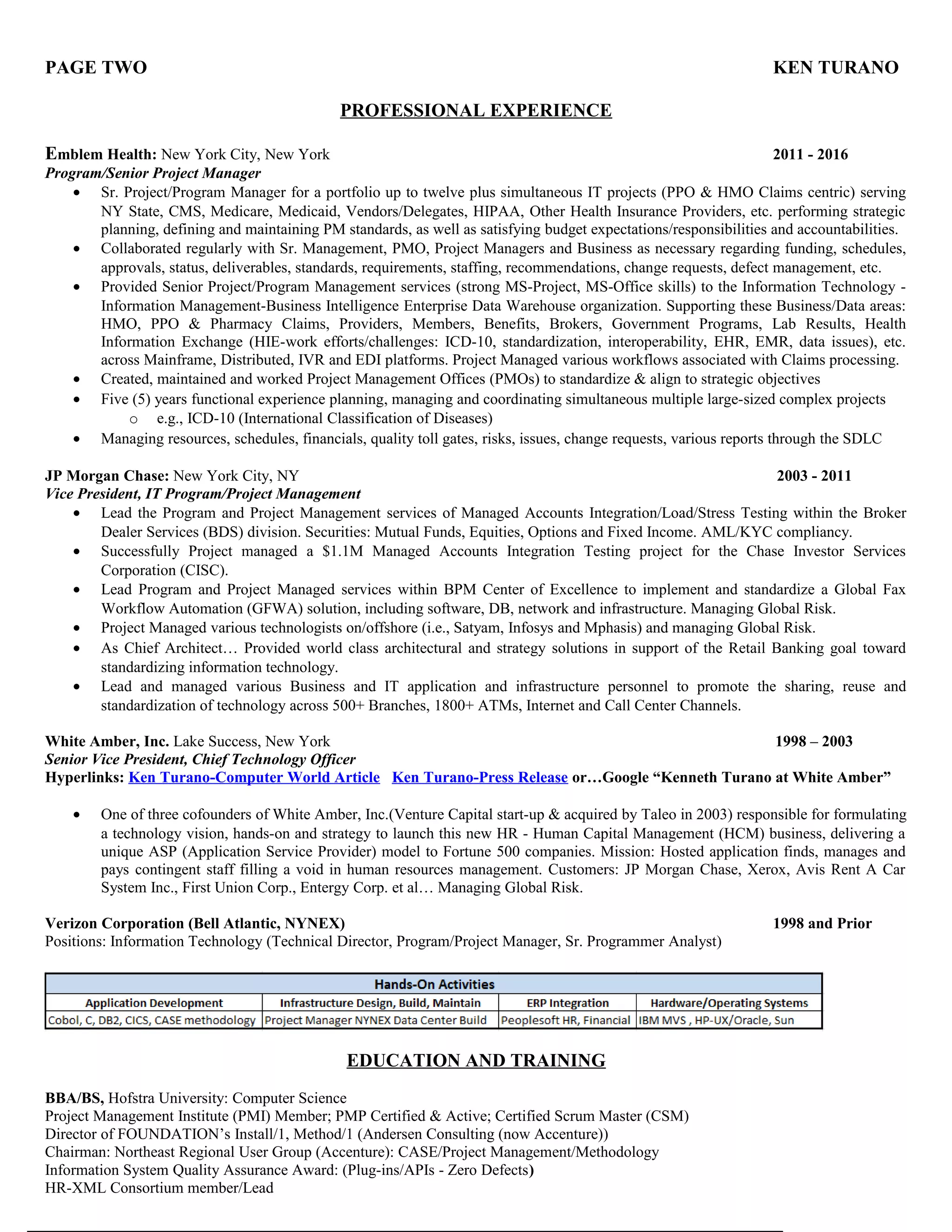 Resume - Kenneth Turano | PDF