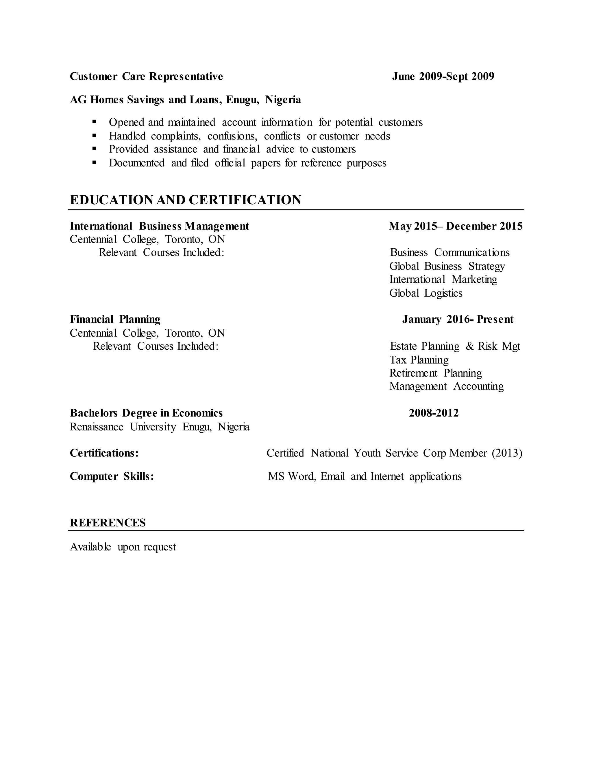Most Recent CV | DOCX | Business | Business and Finance