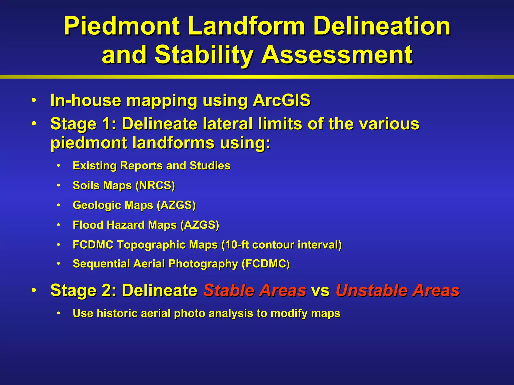 Mapping Piedmont Landforms in Arizona Using ArcGIS and the Trimble ...