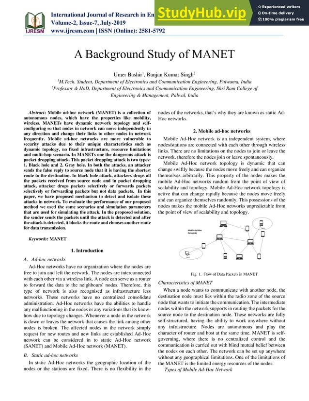 A Background Study Of MANET | PDF