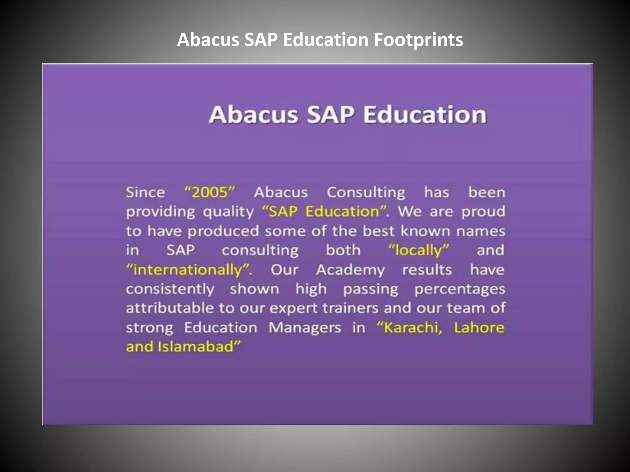 AbacusConsulting - SAP Education | PPT