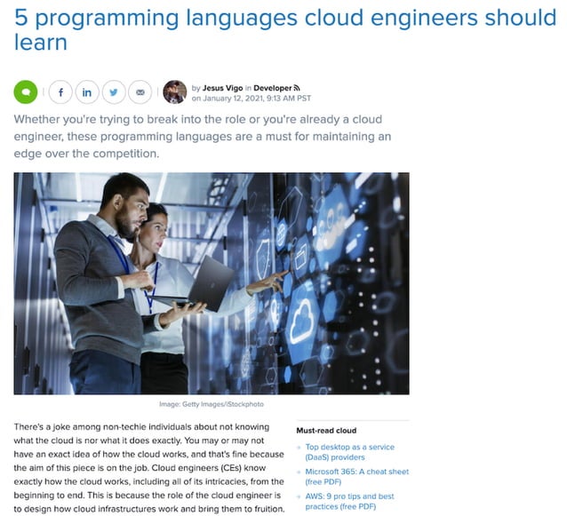 5 programming languages cloud engineers should learn | PPT