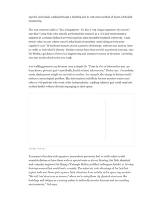 Footstep Sensors Identify People by Gait | PDF