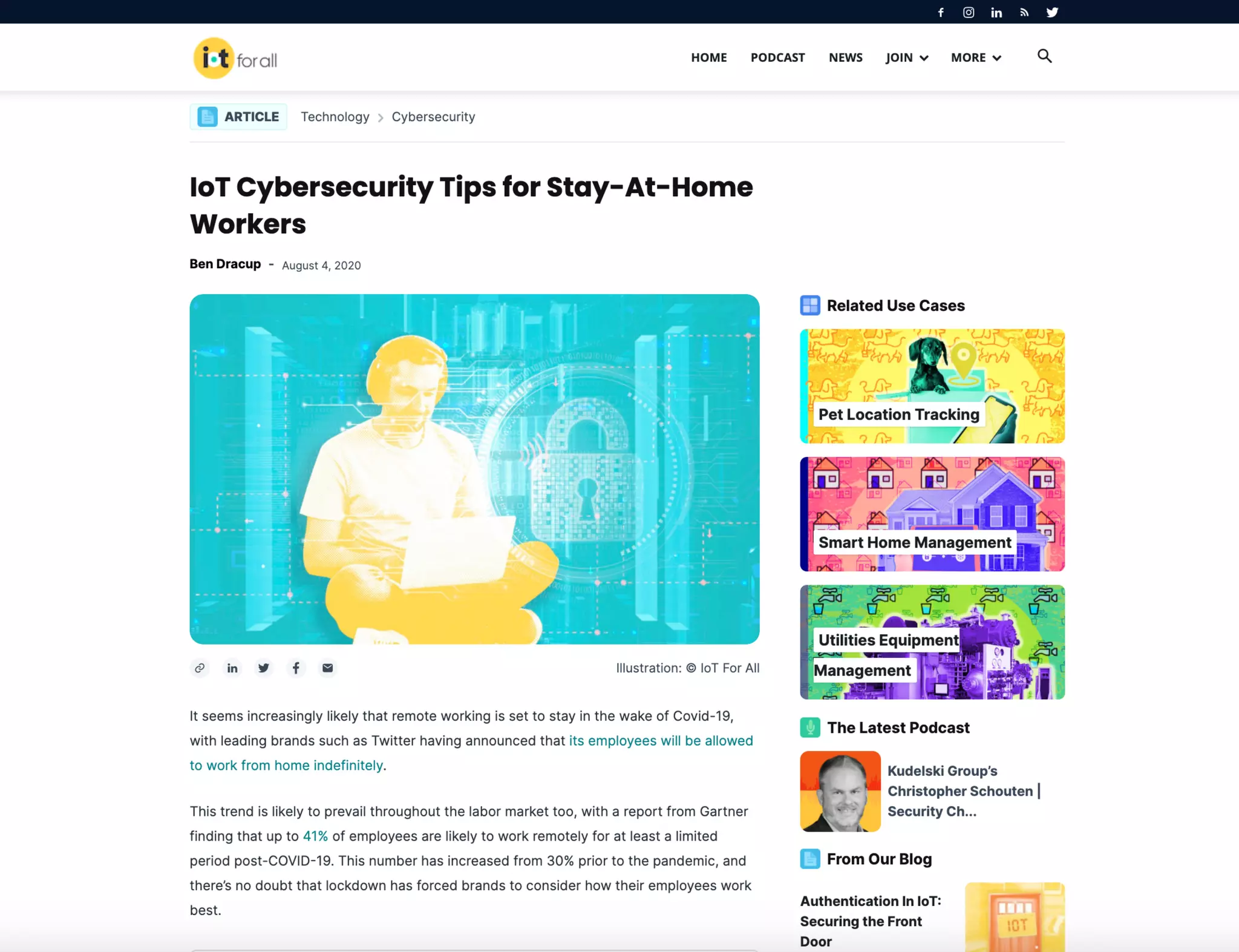 IoT Cybersecurity Tips for Stay-At-Home Workers | PPT