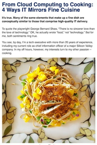 From Cloud Computing to Cooking: 4 Ways IT Mirrors Fine Cuisine | PDF