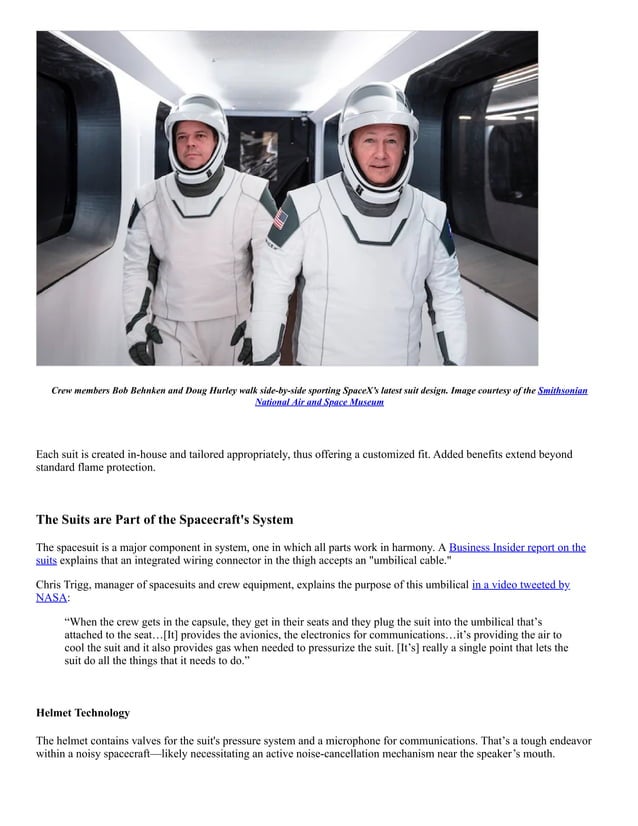An Inside Look at the New SpaceX Spacesuits | PDF