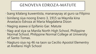 Jose Abad At Genoveva Edroza Matute Pptx