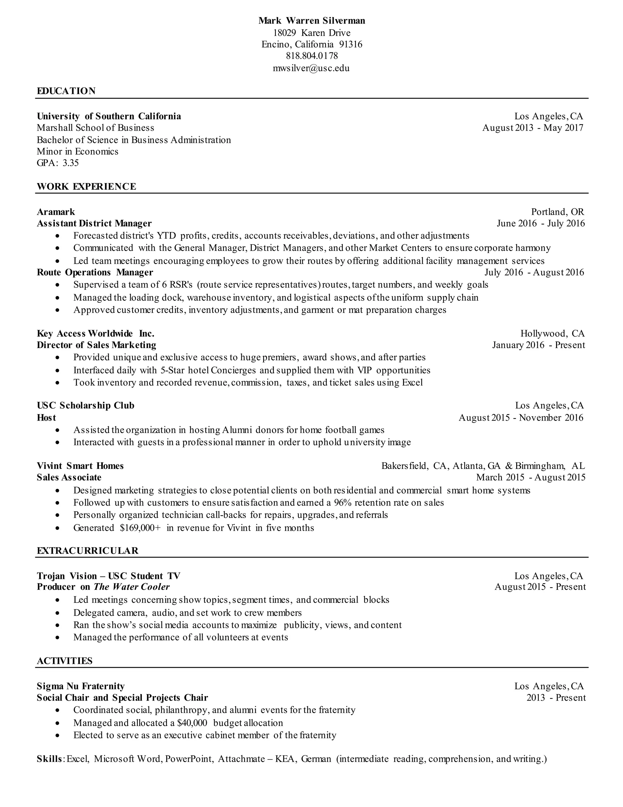 Mark Silverman Resume | DOCX