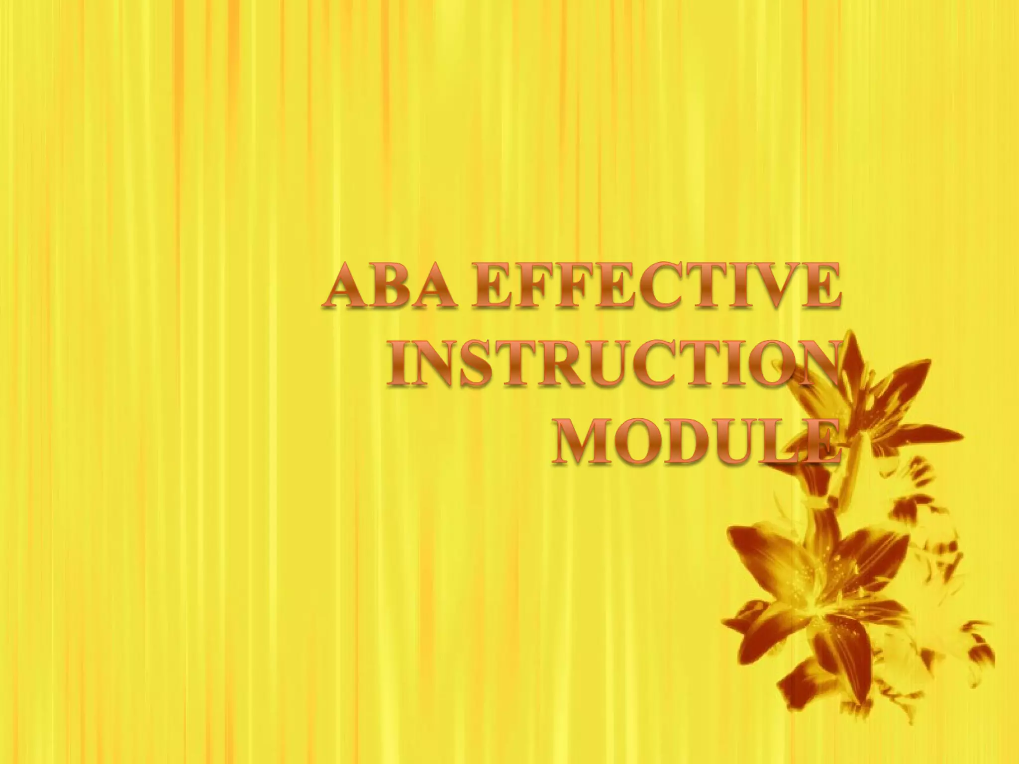 Aba effective instruction modules | PPT