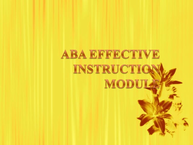 Aba effective instruction modules | PPT | Educational Assessment ...