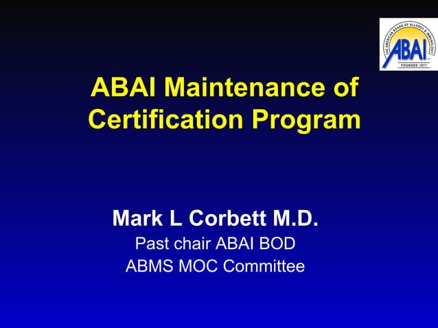 ABAI MOC Program Overview | PPT