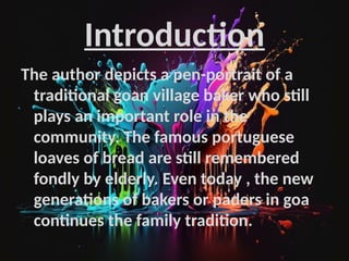 A Baker From Goa.pptxydety6eywtttrtttm/;p.-ylk vh aqwgs | PPT