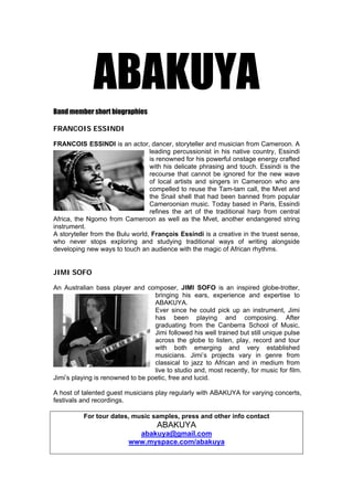 Abakuya bio | PDF