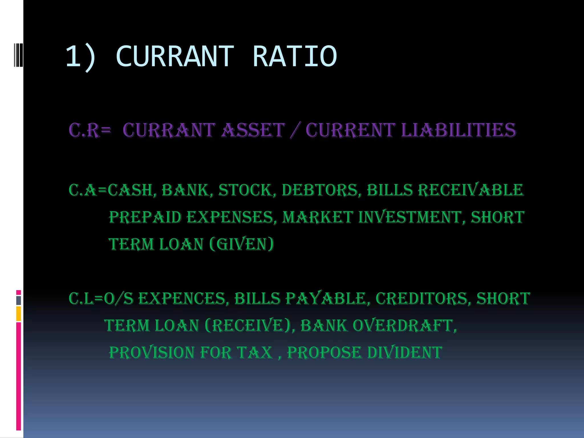 A) balance sheet ratio | PPTX