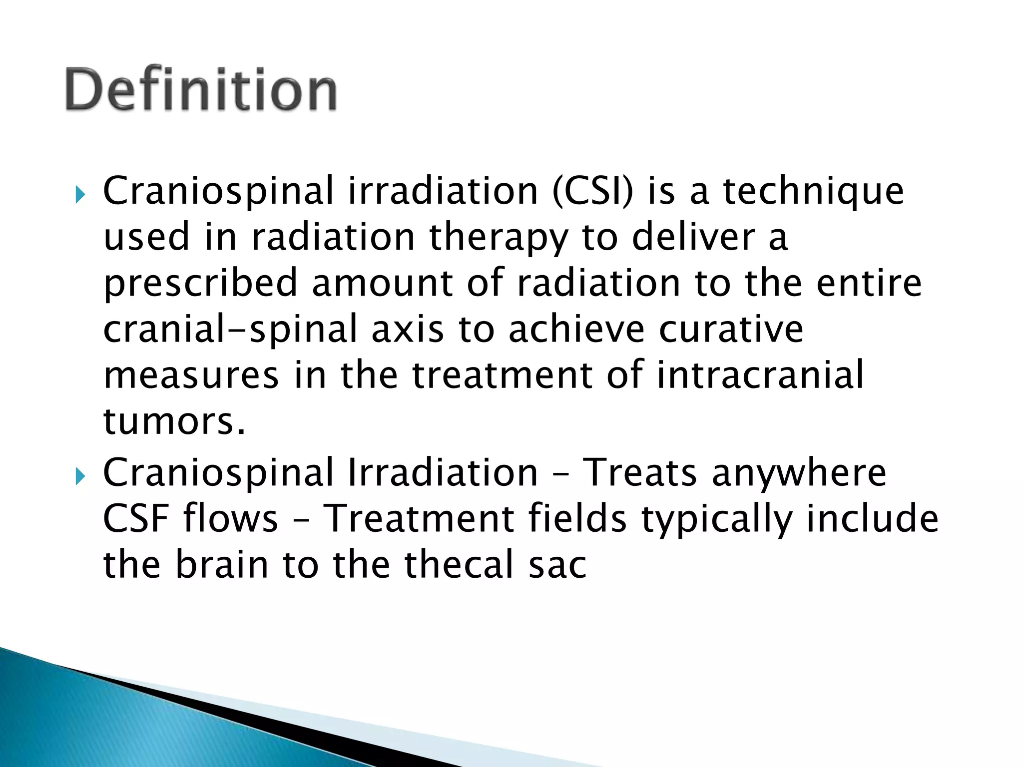 craniospinal irradiation | PPTX