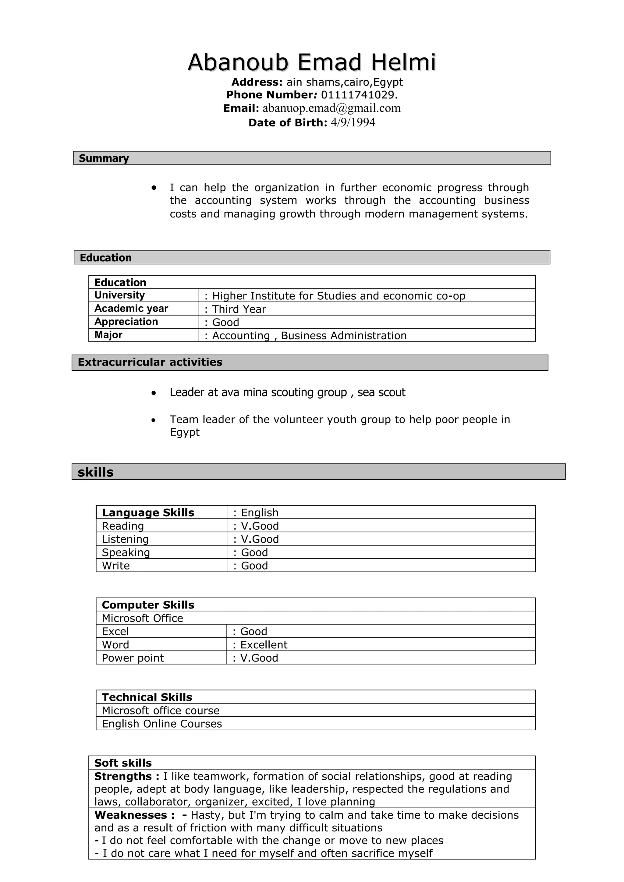 Abanoub emad helmi cv-1 | PDF