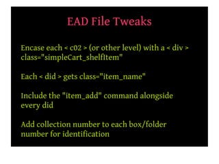 Using JavaScript simpleCart to build finding aid "shopping cart" | PPT