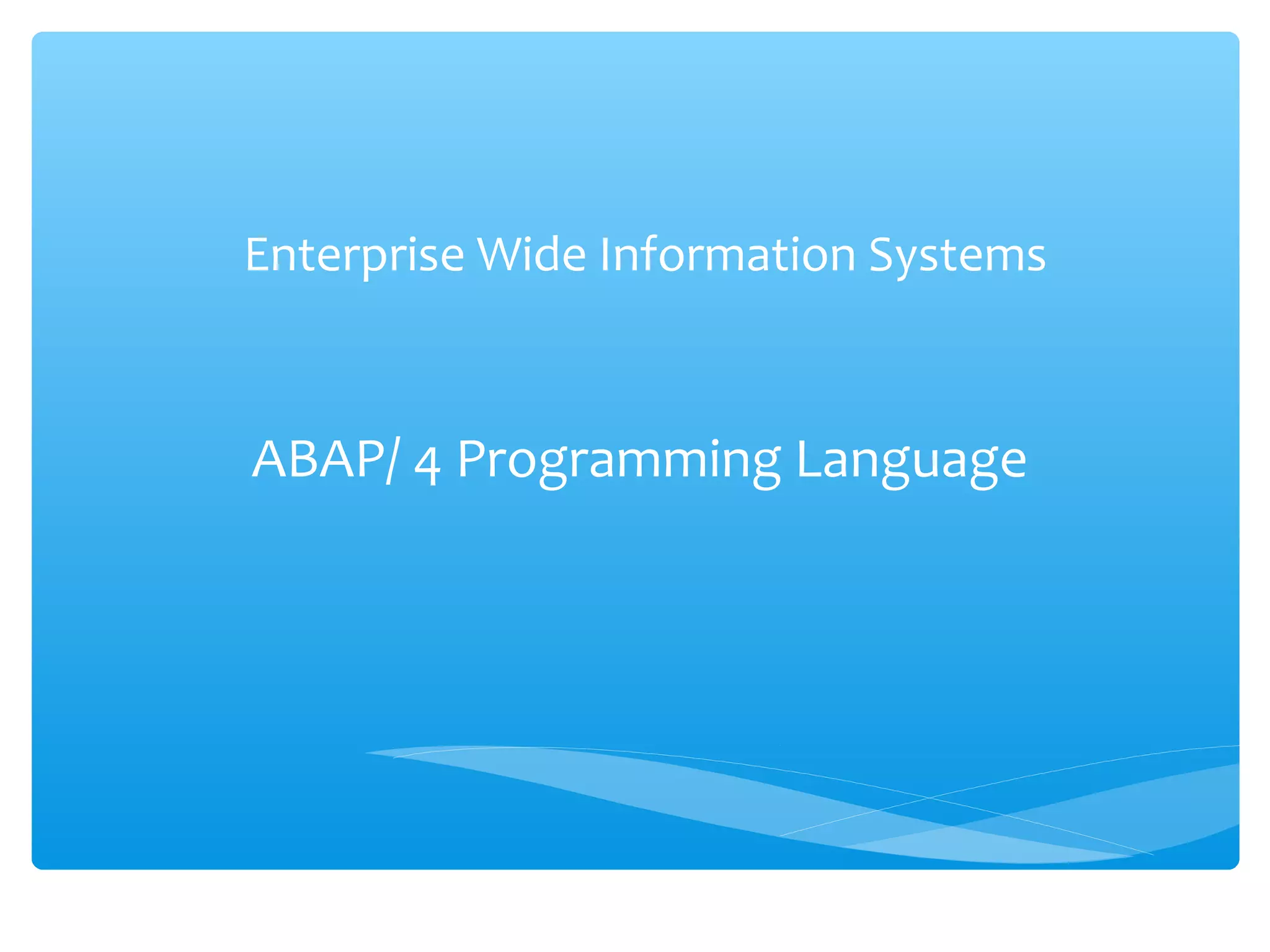ABAP | PPT
