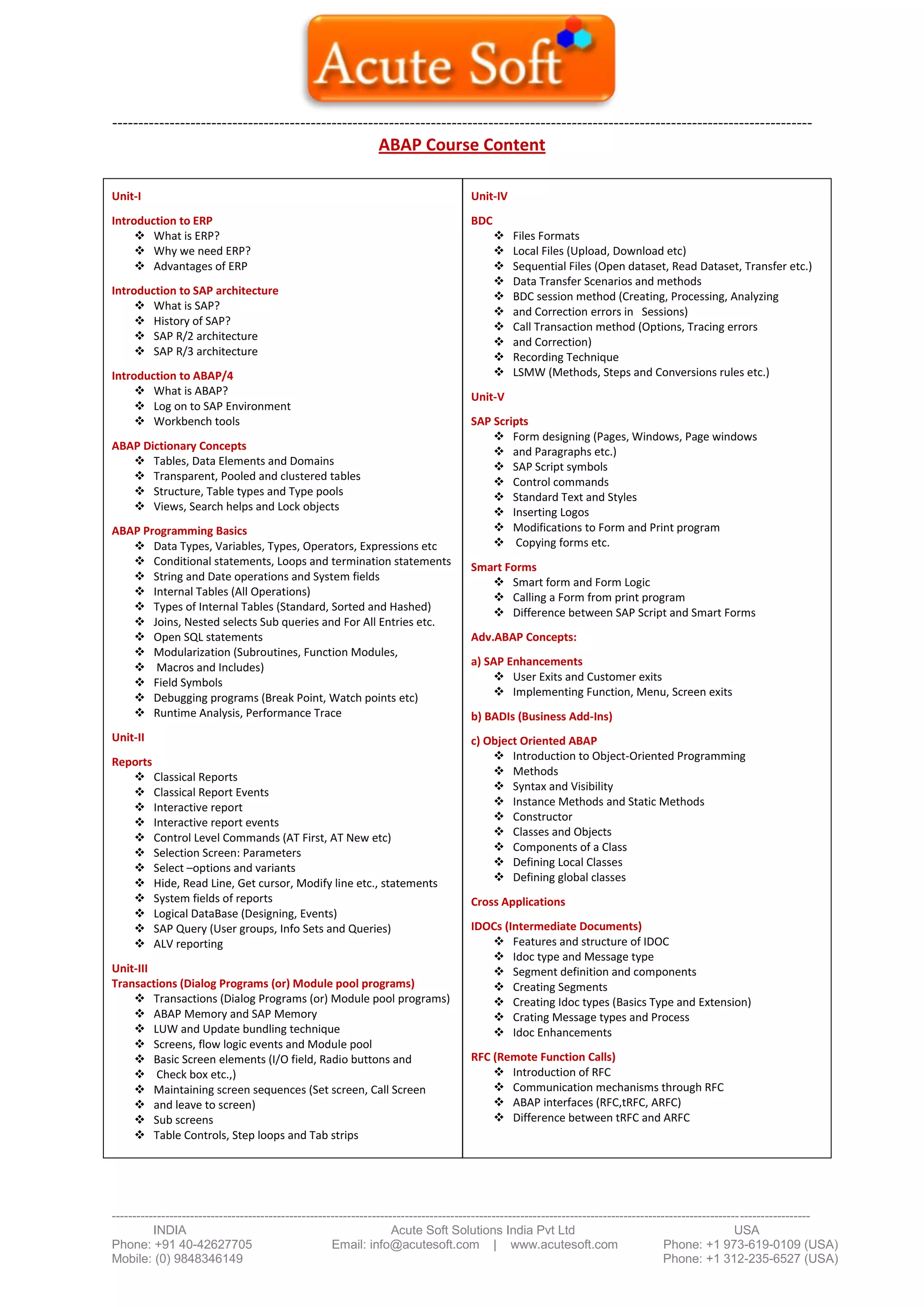 ABAP SAP TRAINING ONLINE | PDF