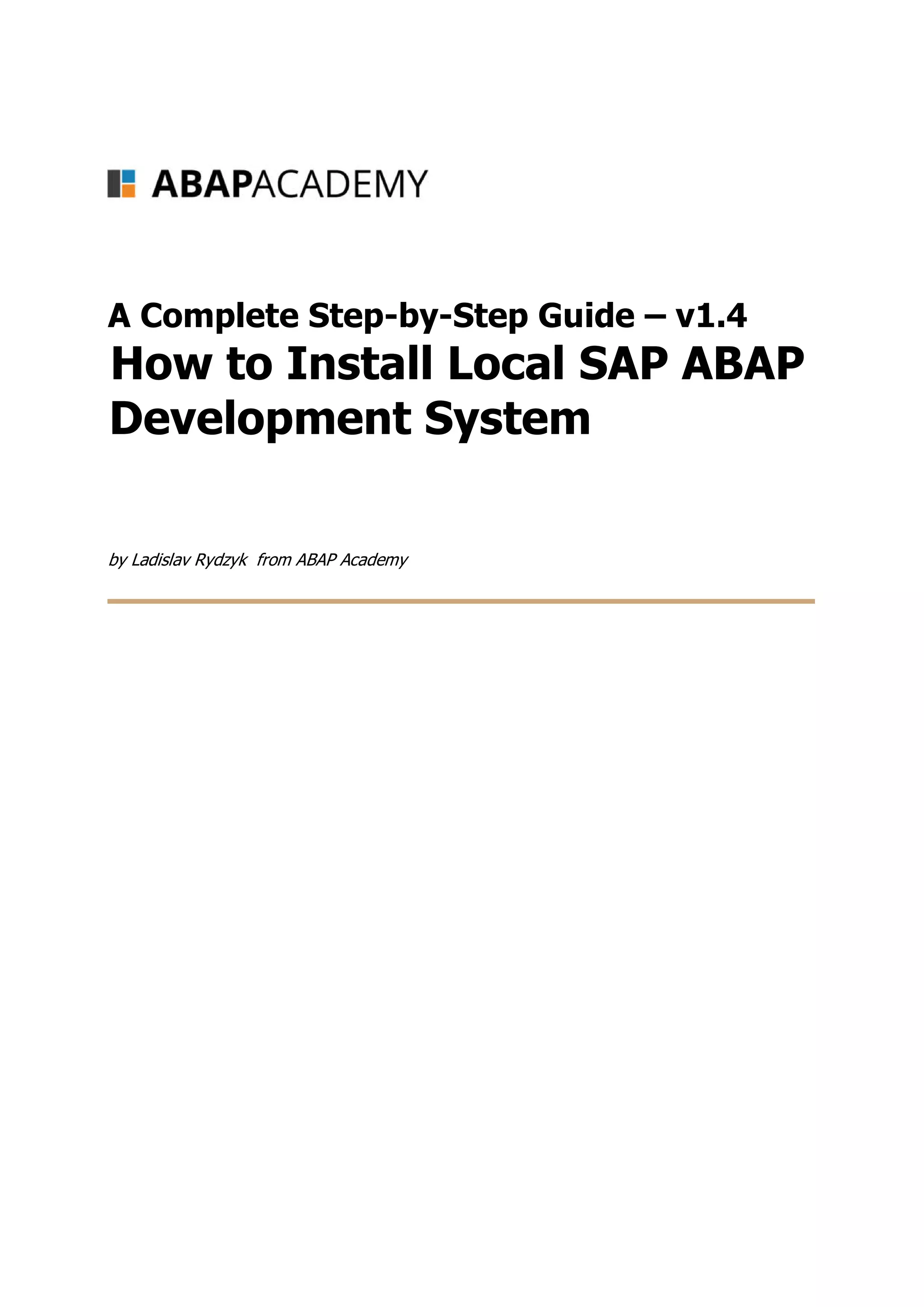 Abap academy-how-to-install-sap-trial-v1.4 | PDF