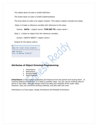 Abap object-oriented-programming-tutorials | PDF