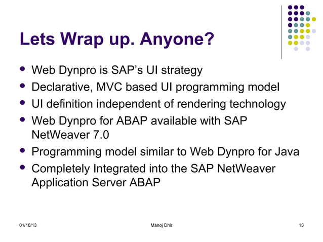 Abap Web Dynpro Ppt 5599