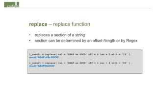 Abap 7 02 new features - new string functions | PDF