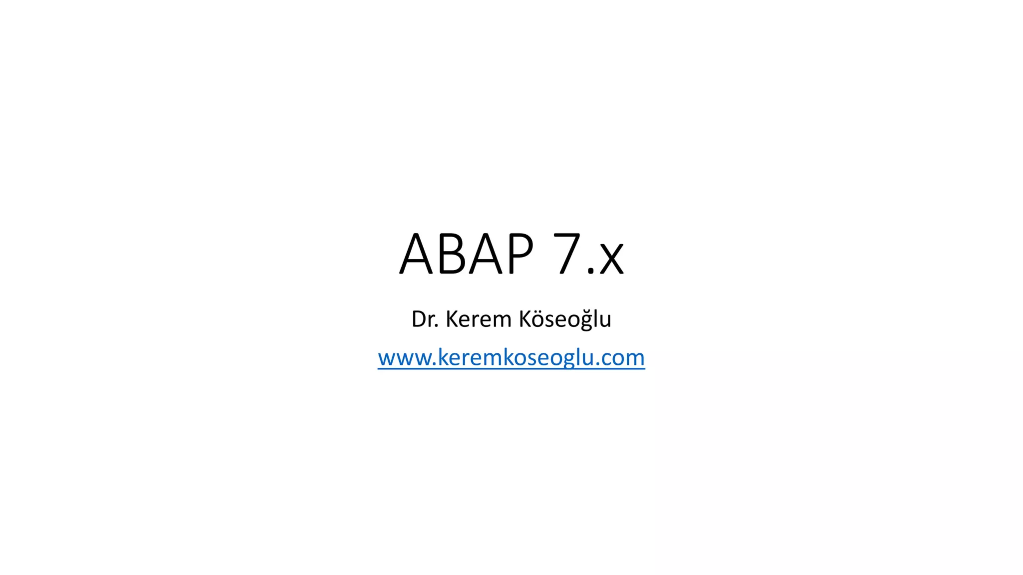 ABAP 7.x New Features and Commands | PPTX
