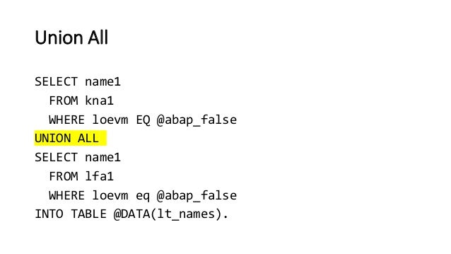 ABAP 7.x New Features and Commands