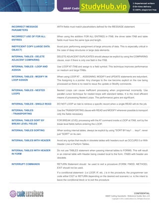 ABAP Coding Standards Reference Guide | PDF