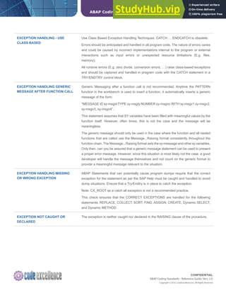 ABAP Coding Standards Reference Guide | PDF