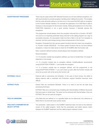 ABAP Coding Standards Reference Guide | PDF