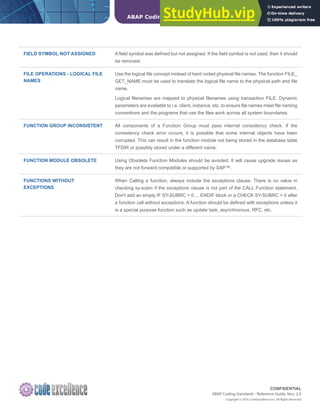 ABAP Coding Standards Reference Guide | PDF