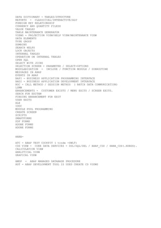 Abap cource content | PDF