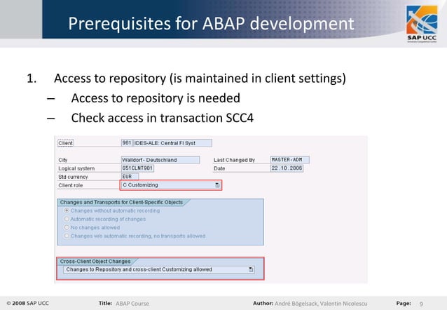 Abap Course Chapter 1 Introduction And First Program Ppt 5057