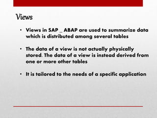 Abap data dictionary | PPTX | Databases | Computer Software and Applications