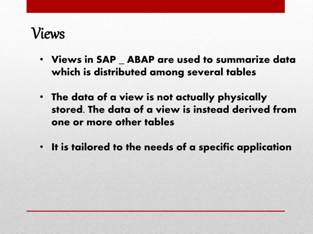 Abap data dictionary | PPTX | Databases | Computer Software and Applications