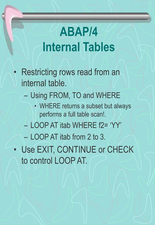 Abap internal tables | PPT | Programming Languages | Computing
