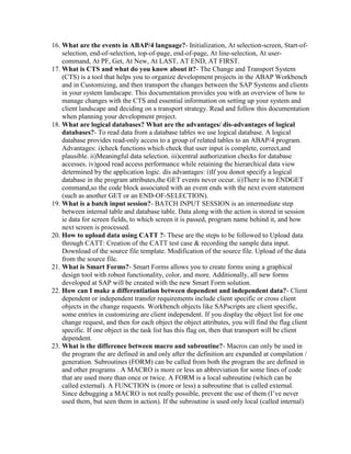 Abap interview questions and answers | PDF