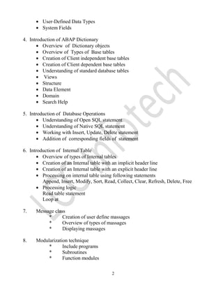 ABAP Course from LCC Infotech | PDF | Databases | Computer Software and Applications
