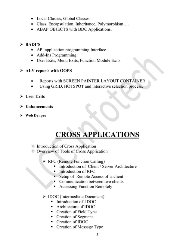 ABAP Course from LCC Infotech | PDF | Databases | Computer Software and Applications